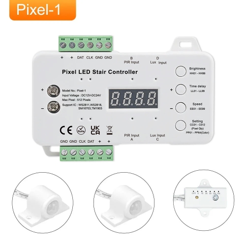 Pixel-1 Pixel LED Stair Lighting Controller with daylight sensor,Basic ...