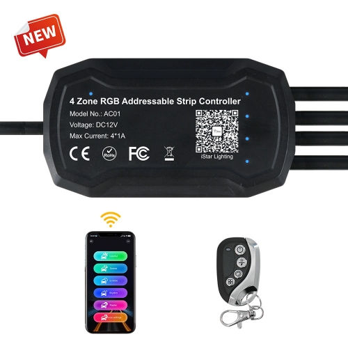 AC01 4 Zone RGB Addressable LED Strip Controller,SPI Controller